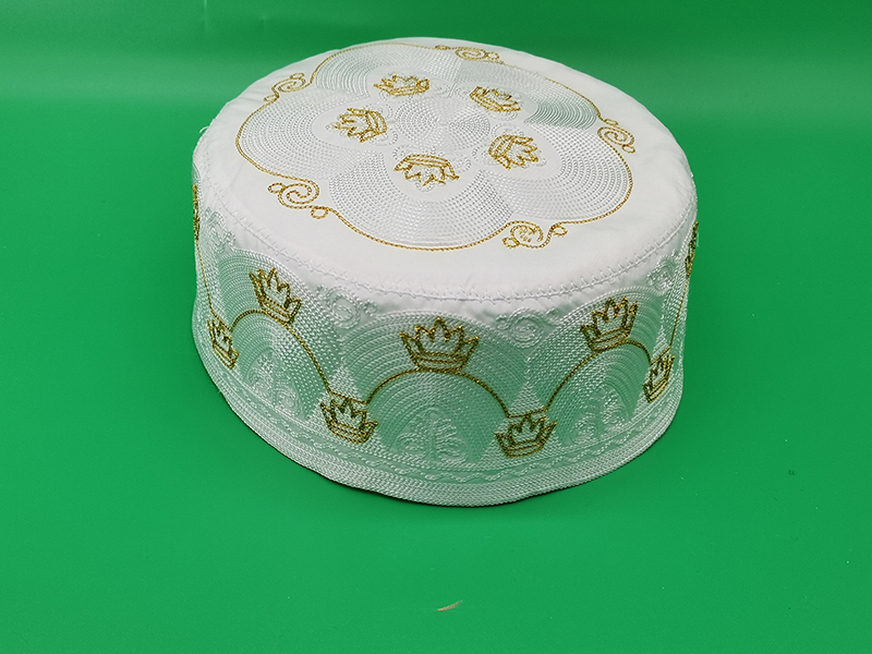 5–10CM White Saudi Arabian Embroidered Hat